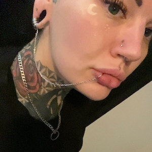 Stainless Steel Lip to Ear Chain: Custom Piercing Jewelry - Etsy