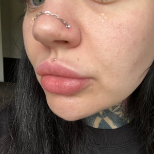 Silver Paperclip Nose Chain, Silver Nose Chain, Nose Chain, Nostril ...