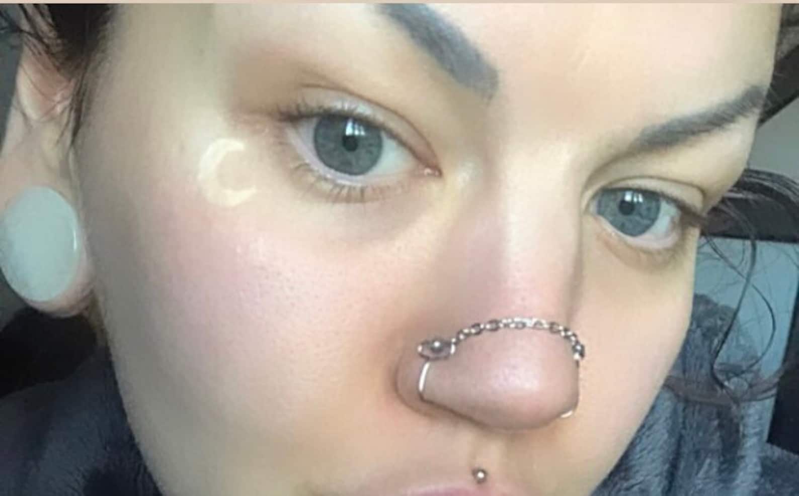 FAKE Nose Chain Silver Nose Chain Nose Chain Nostril Chain - Etsy