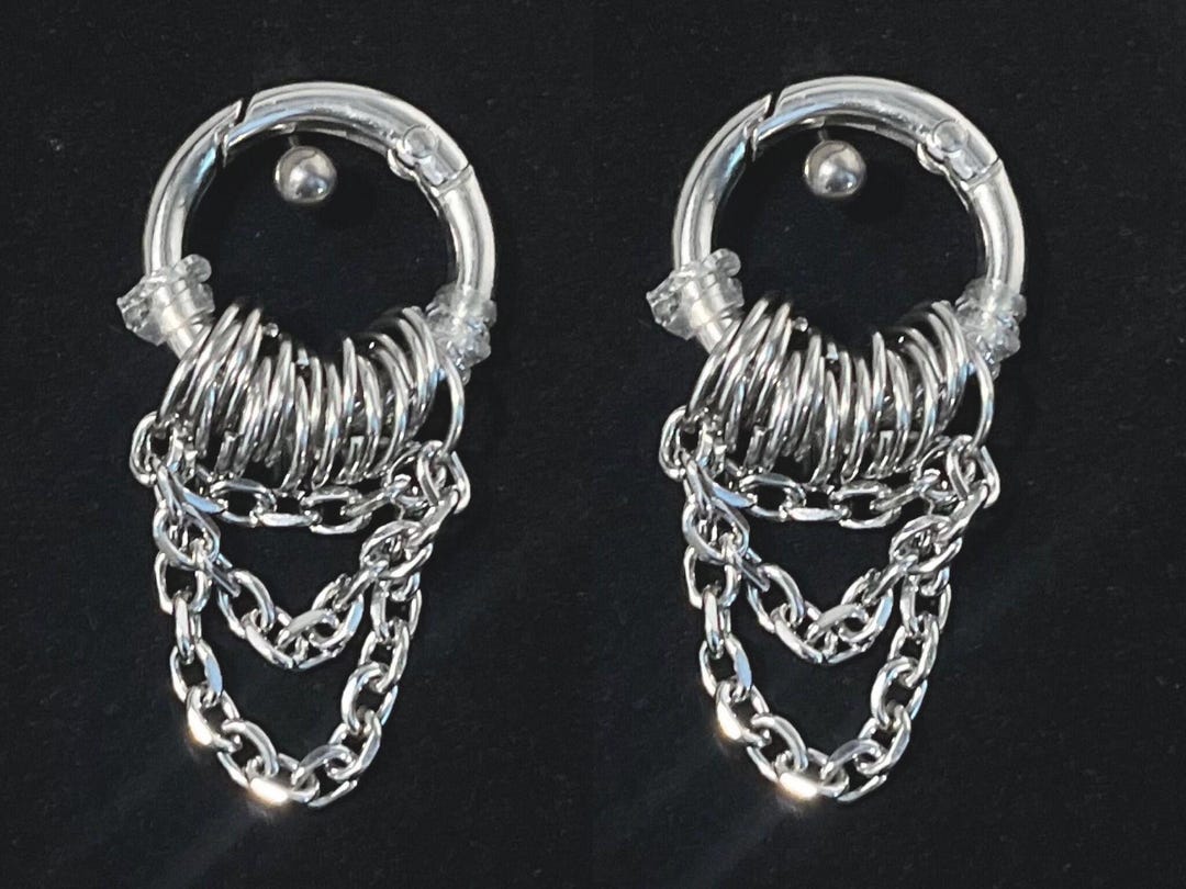 Chain Ear Weights: Handmade Stainless Steel Earrings for Stretched Ears ...