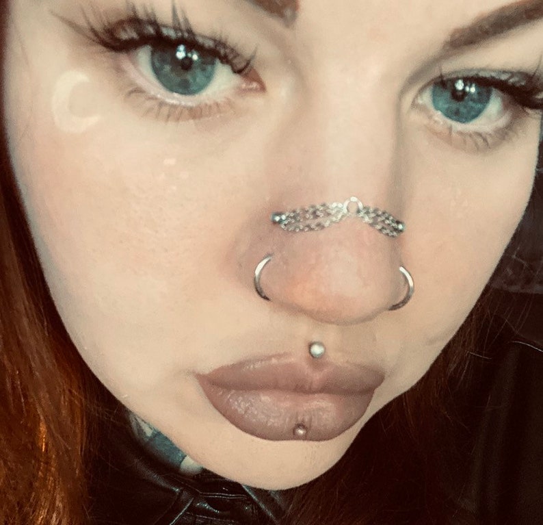 Triple Hanging Nose Chain Nose Chain Nostril Chain Piercing - Etsy