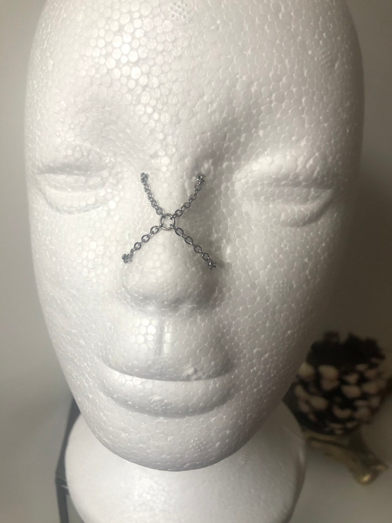 X Nose Chain Crossover Chain Piercing Chain Bridge Chain X | Etsy UK