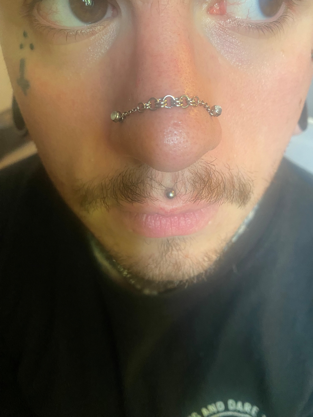 Chainmail Nose Chain, Nose Chain, Nostril Chain, Silver Nose Chain ...
