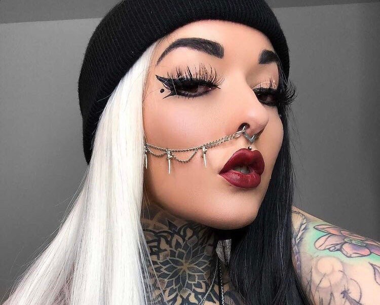 Dagger Nose/septum to Ear Chain Nose to Ear Chain Septum to - Etsy