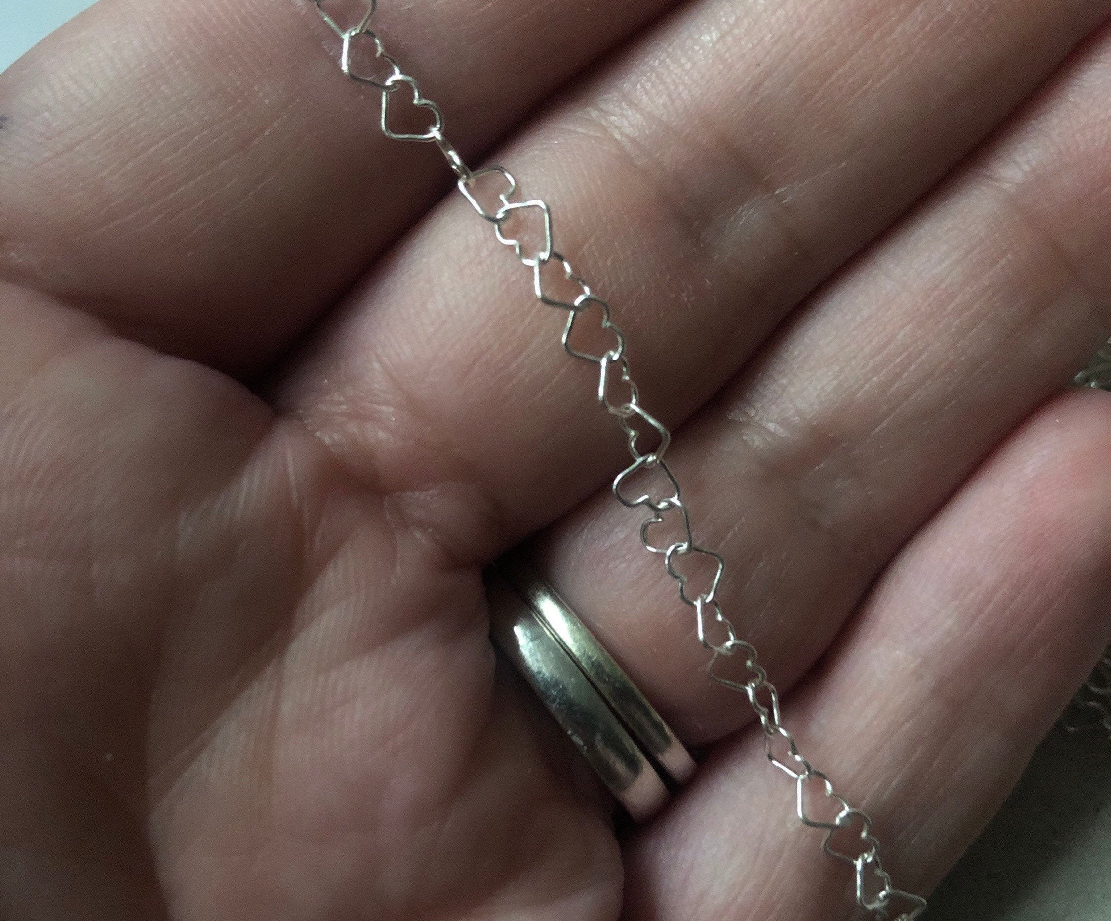 Sterling Silver Heart Shaped Nose Chain Nose Chain Nostril - Etsy