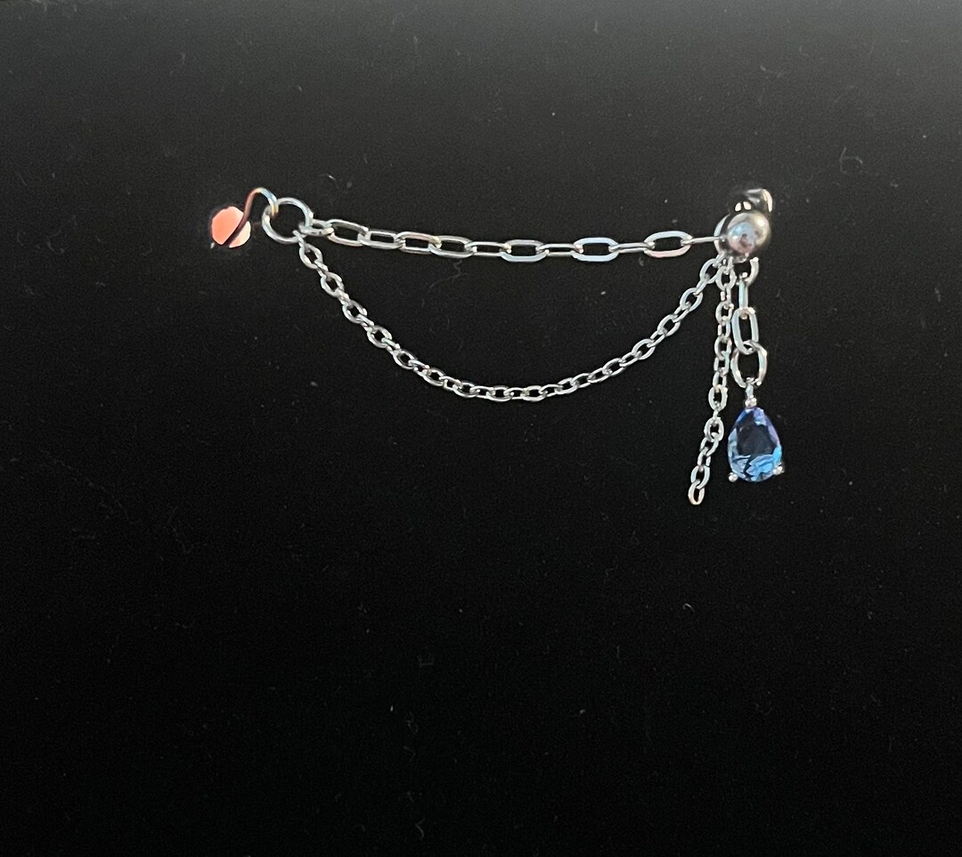 Two Style Chain, Ear Chain With Gem, Ear Chain, Industrial Piercing ...