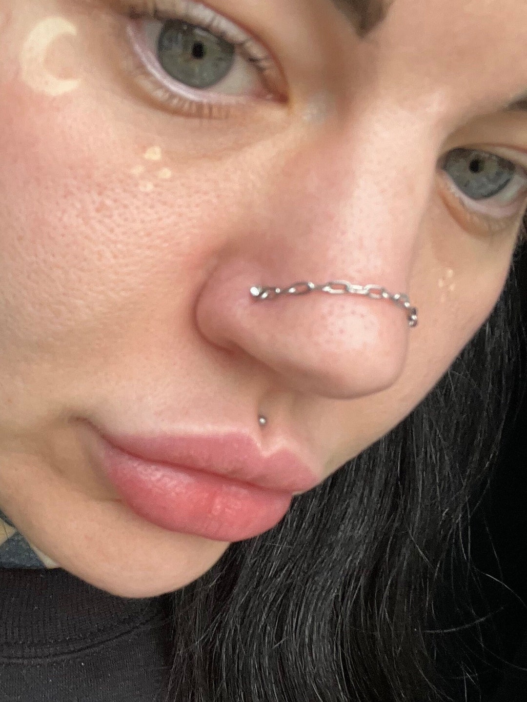Silver Paperclip Nose Chain, Silver Nose Chain, Nose Chain, Nostril ...