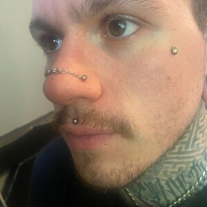 Chainmail Nose Chain, Nose Chain, Nostril Chain, Silver Nose Chain ...