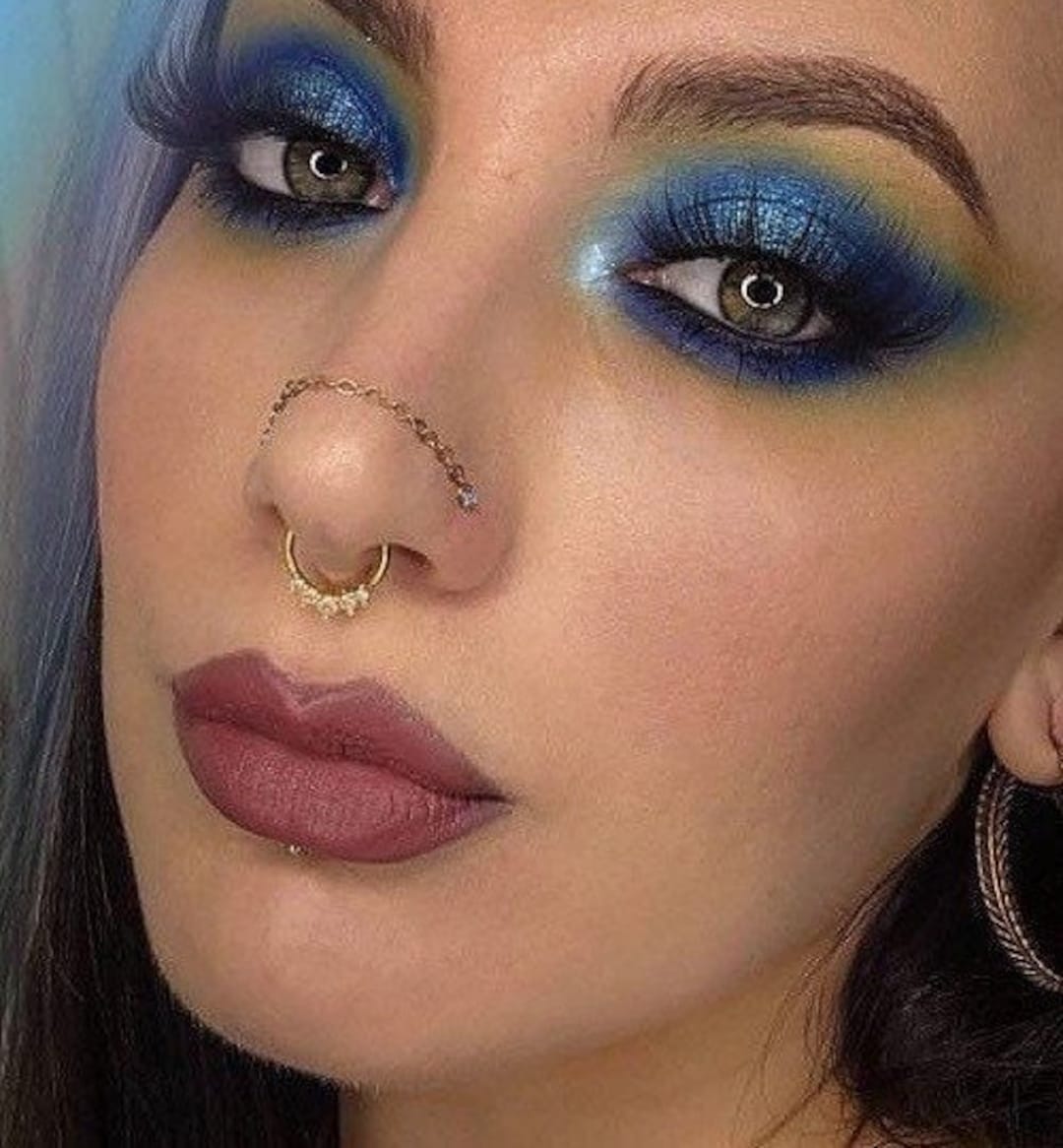 Gold Stainless Steel Nose Chain, Nostril Chain, Piercing Chain,nose ...