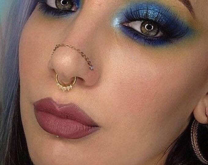 Silver Stainless Steel Nose Chain, Nose Piercing Chain, Nostril Chain ...