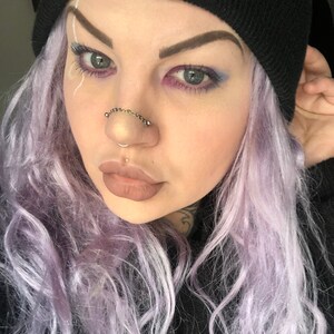 Rainbow Nose Chain: Stainless Steel Double Nostril Piercing Jewelry ...