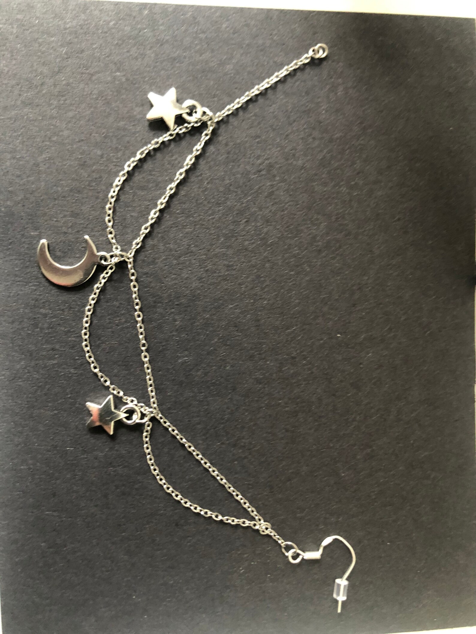 Nose to ear chain septum to ear chain moon and star | Etsy