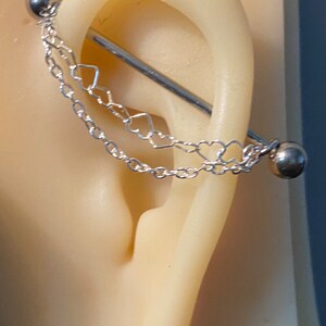 2 Style Barbell Chain, Ear Piercing Chain, Industrial Piercing ...