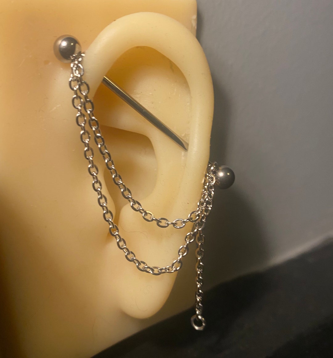 Barbell Chain, Ear Piercing Chain, Industrial Piercing/scaffolding ...
