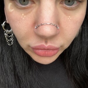 Silver Paperclip Nose Chain: Double Nostril Piercing Jewelry - Etsy