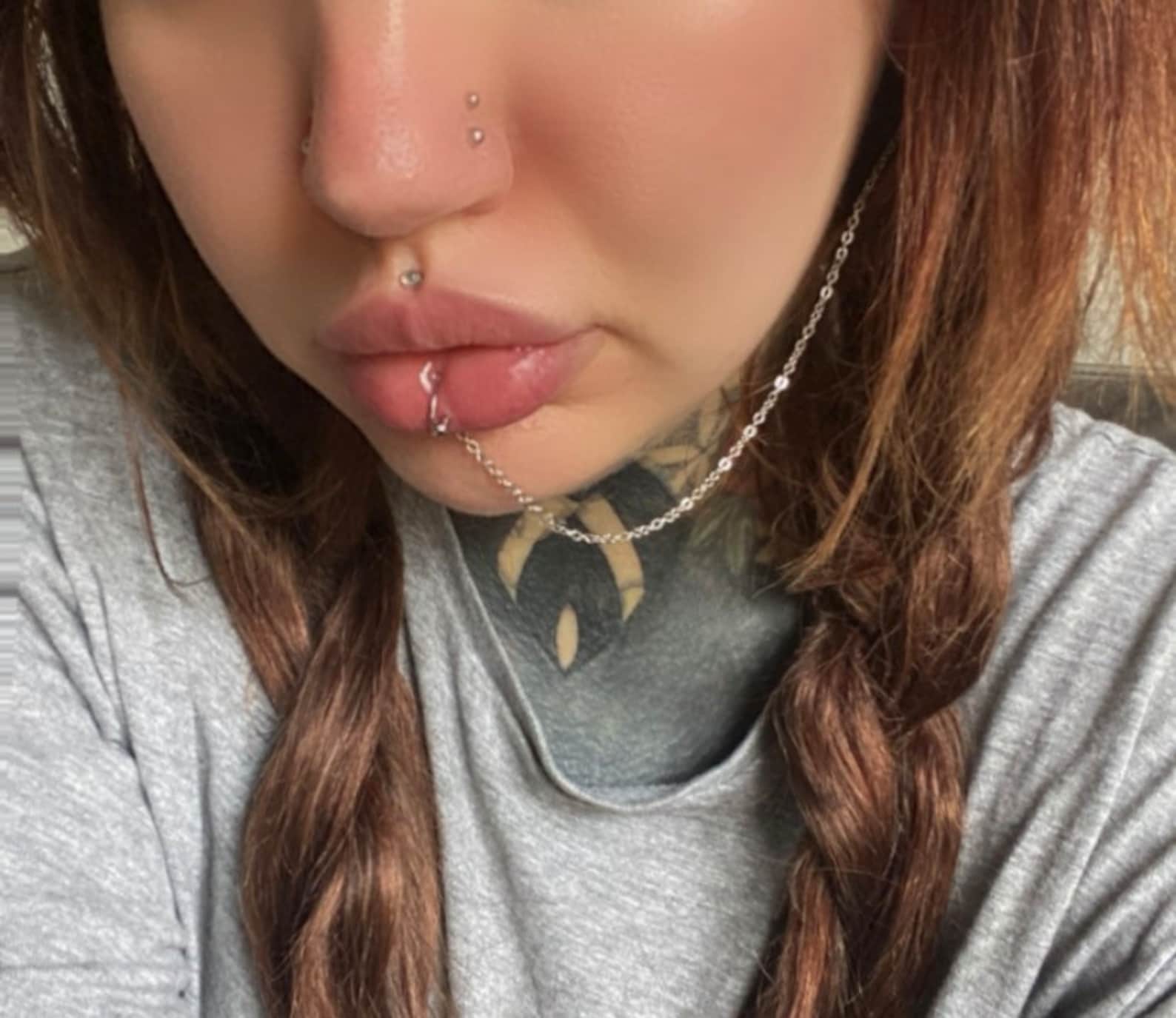 Lip to Ear Chain Lip Chain Lip Piercing Chain Lip Ring - Etsy