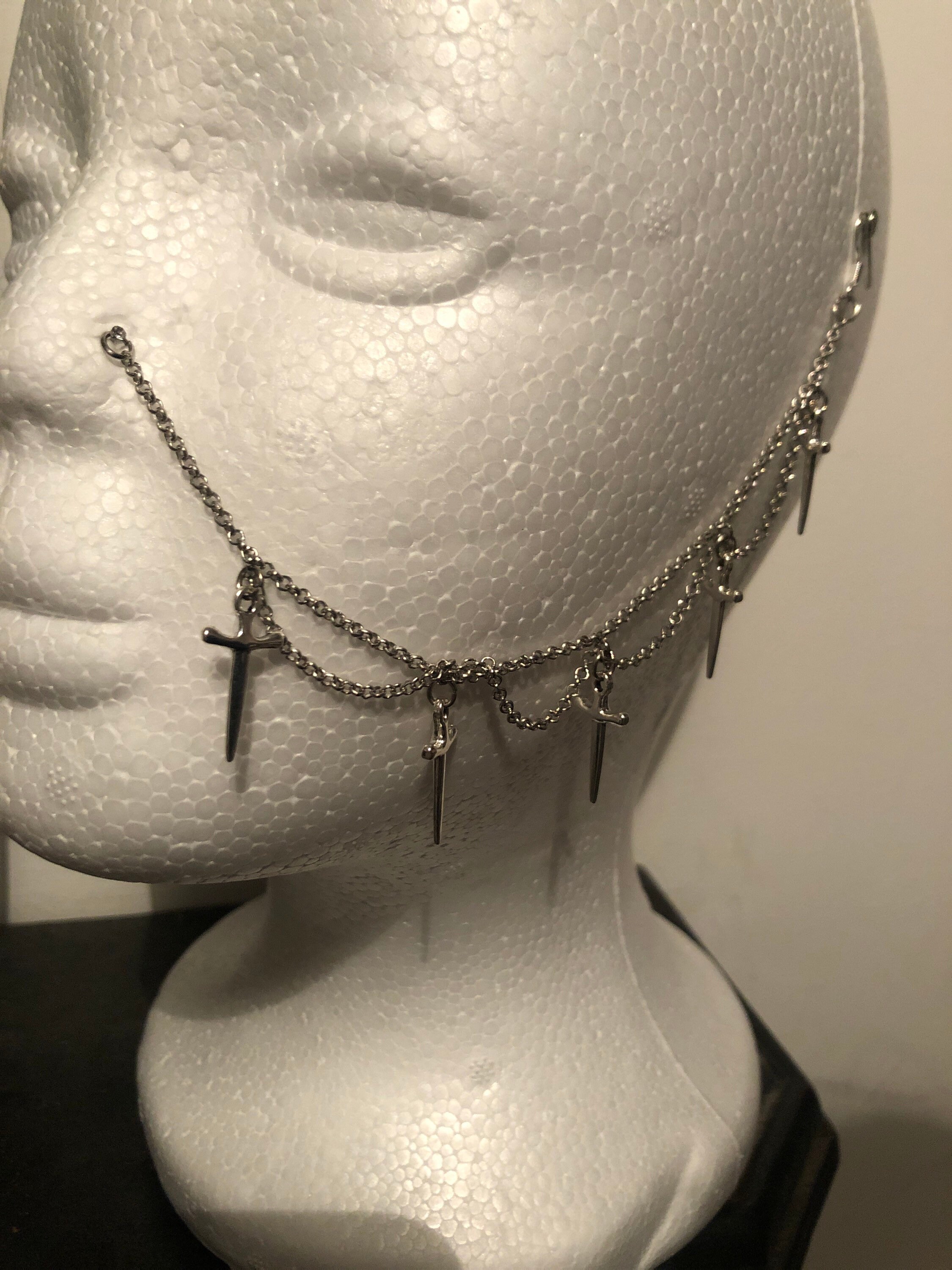 Dagger Nose/septum to Ear Chain Nose to Ear Chain Septum to - Etsy