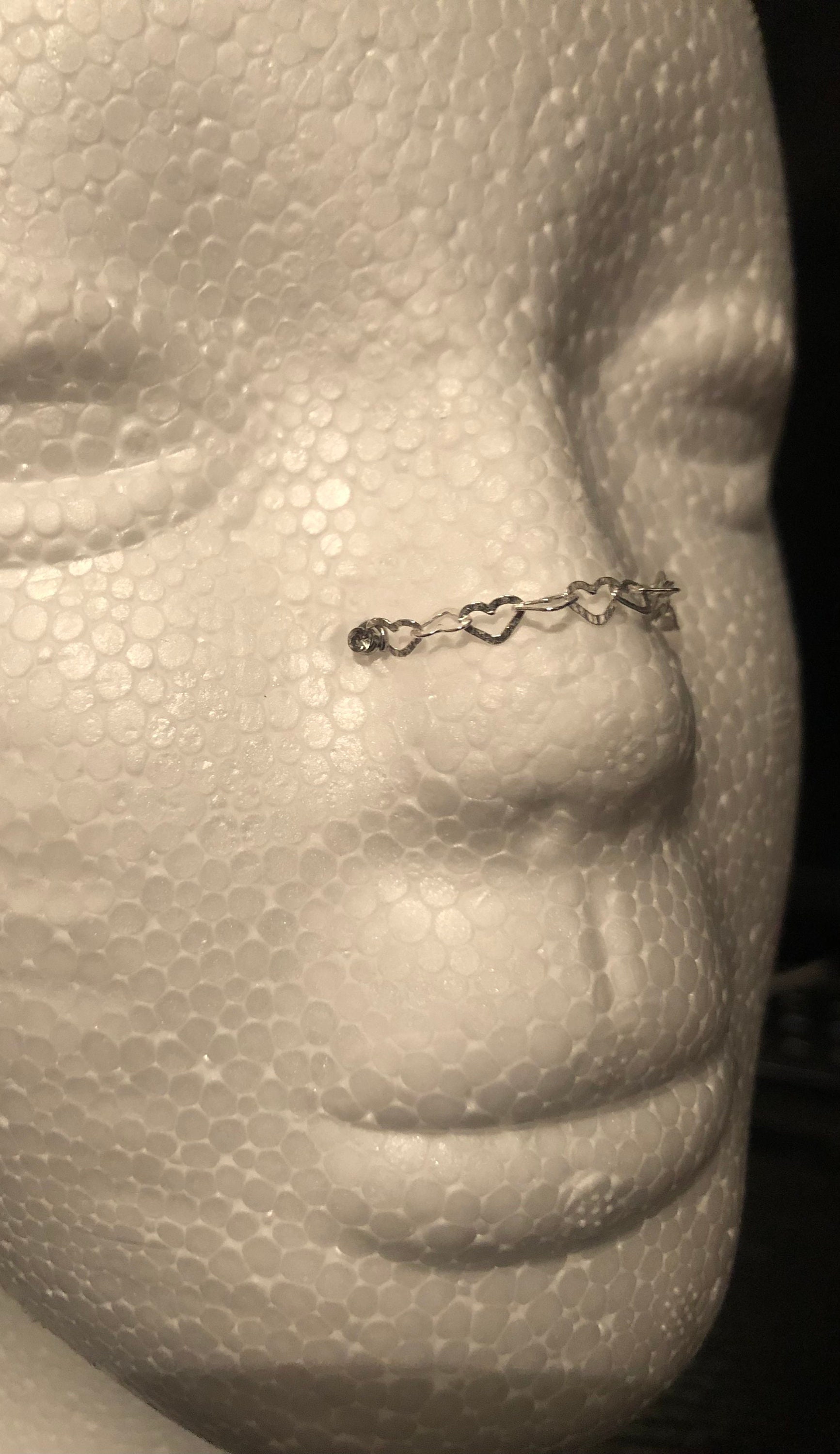Sterling silver Heart shaped Nose chain for double/ paired | Etsy