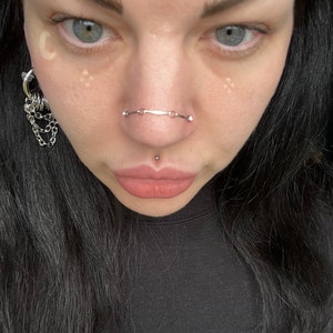 Handmade Bar Nose Chain: Silver Double Nostril Piercing Jewelry - Etsy