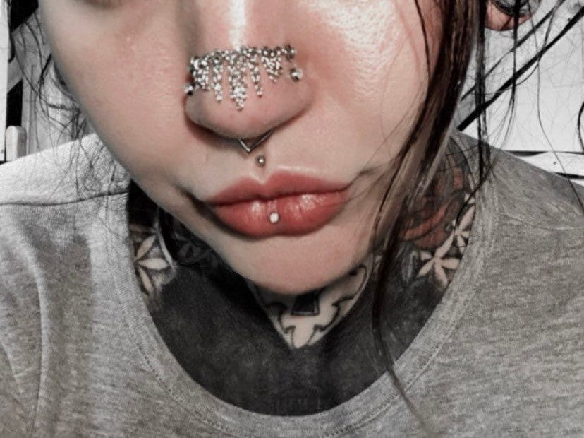 Fringed Nose Chain Nostril Chain Nasallang Nostril Piercing - Etsy UK