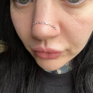 Silver Paperclip Nose Chain, Silver Nose Chain, Nose Chain, Nostril ...