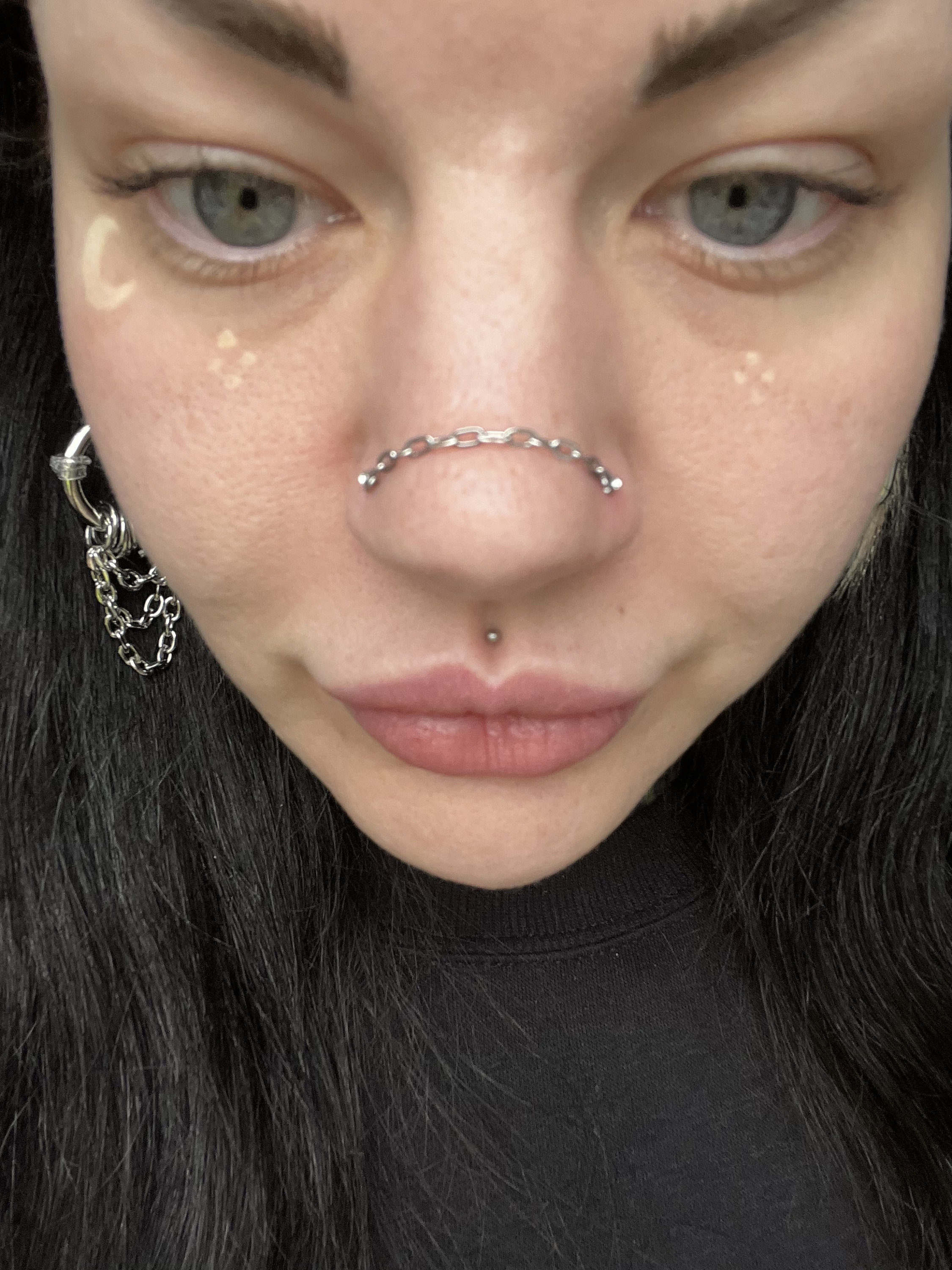 Silver Paperclip Nose Chain: Double Nostril Piercing Jewelry - Etsy
