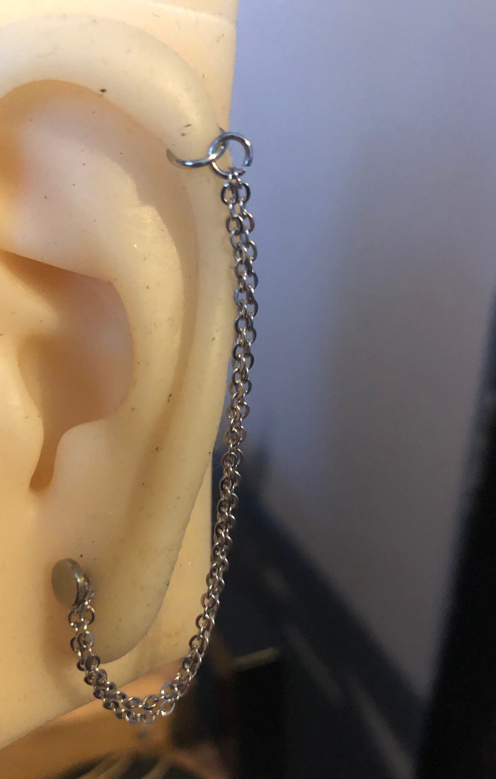 Helix to Ear Lobe Piercing Chain Helix to Lobe Chain | Etsy
