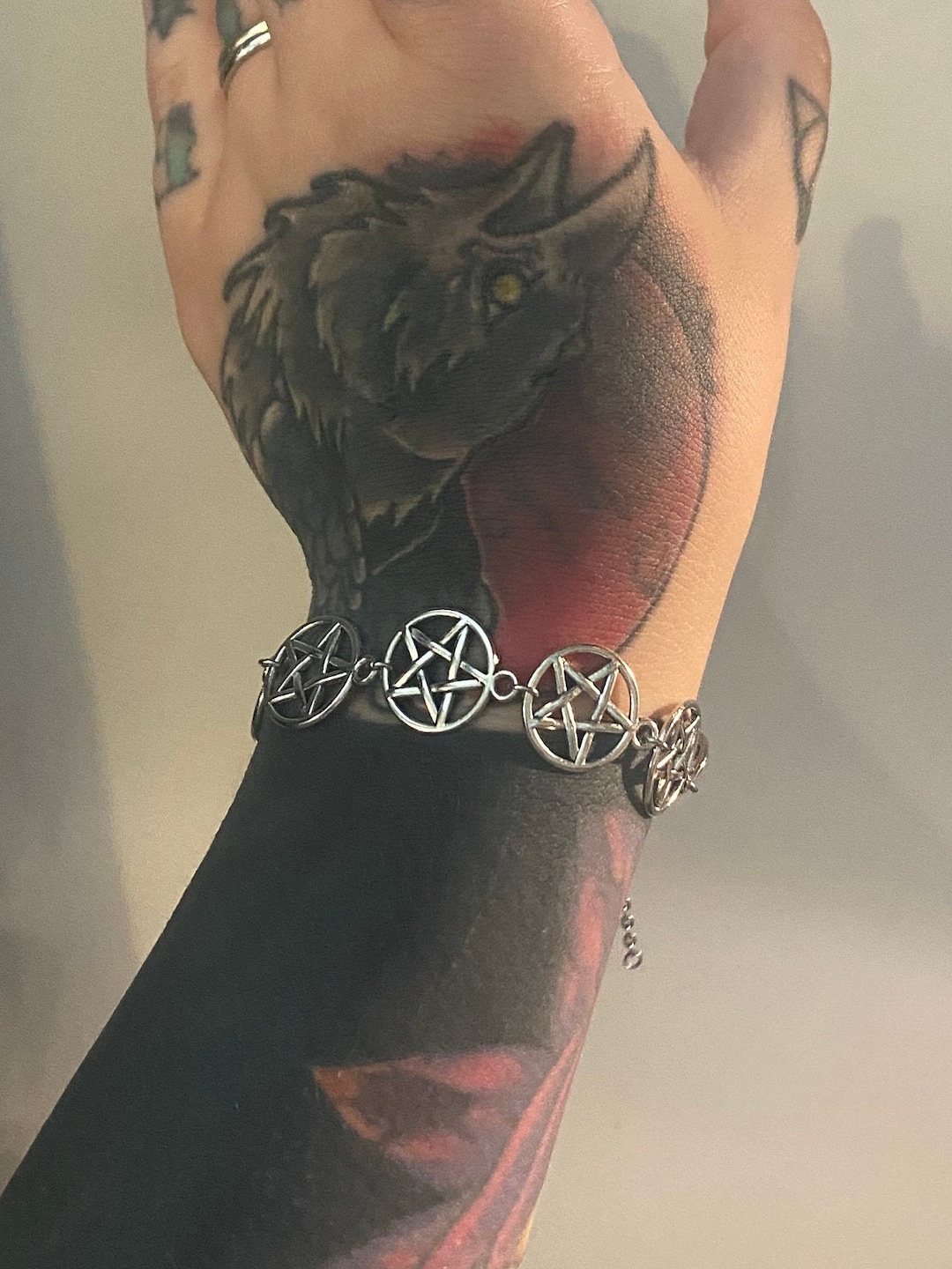 Pentagram Charm Bracelet, Pentagram Jewellery, Witch Jewellery, Pagan ...