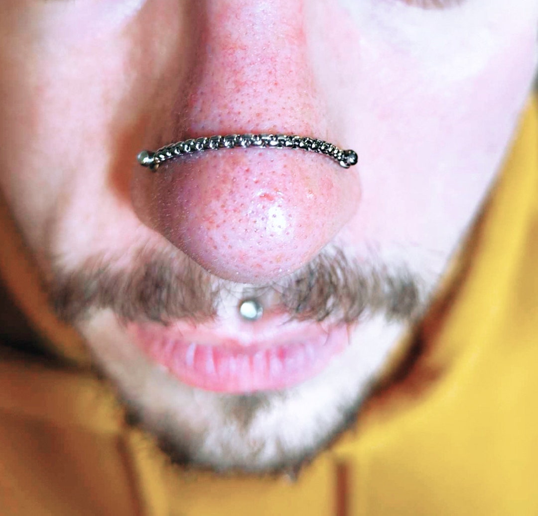 Snake Nose Chain, Box Chain, Silver Nose Chain, Box Nose Chain, Nostril ...