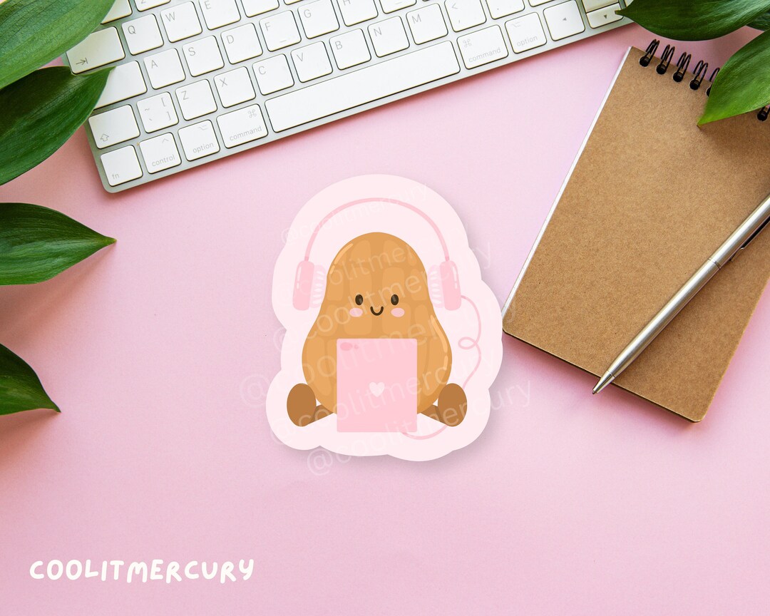 Cute Peanut Sticker / Glossy Die-cut Sticker / Aesthetic Sticker ...