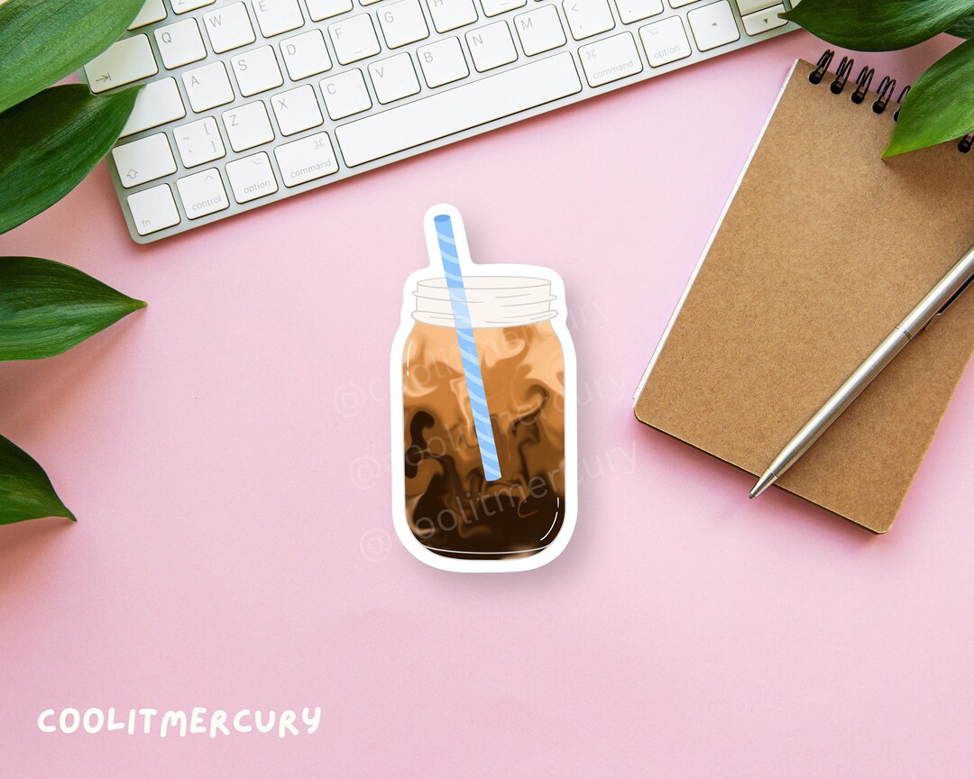 Iced Coffee Glossy Sticker Coffee Stickers Laptop Sticker Cute Stickers ...