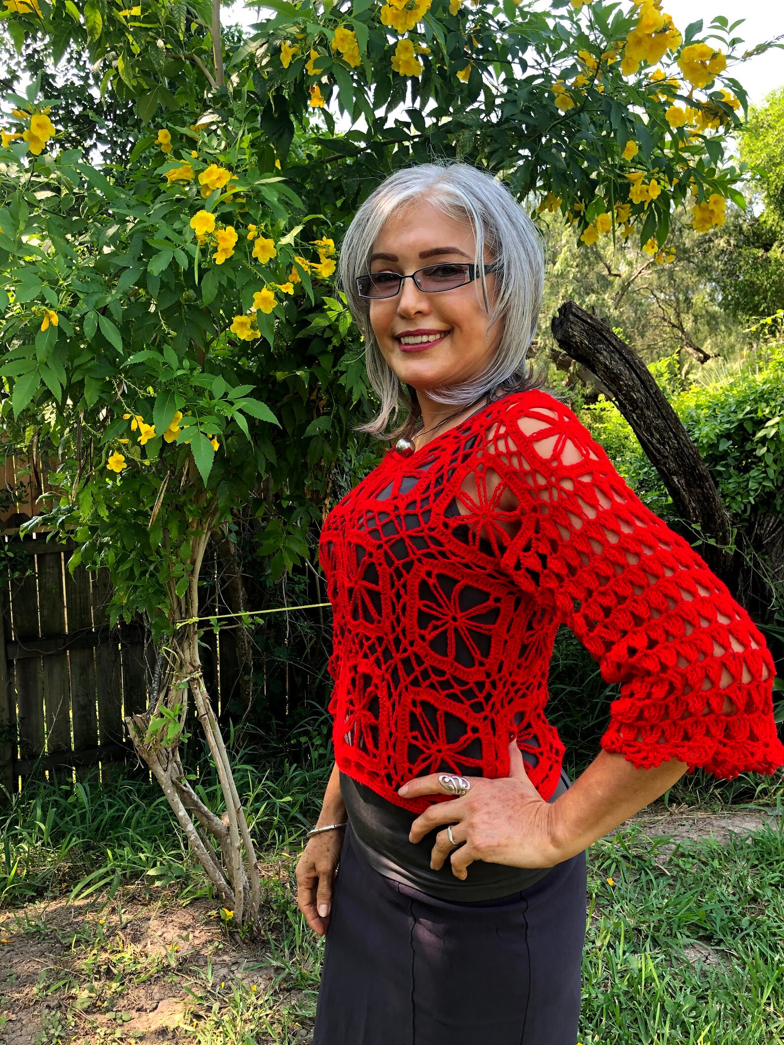 Red Crochet Top Crochet Knitted Top Stitched Crochet Top - Etsy