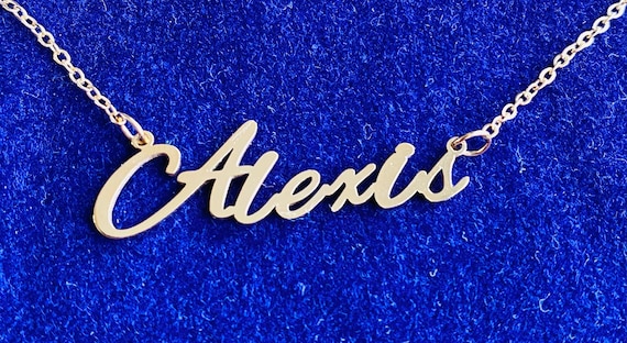Alexis stainless steel name necklace in gold | Etsy