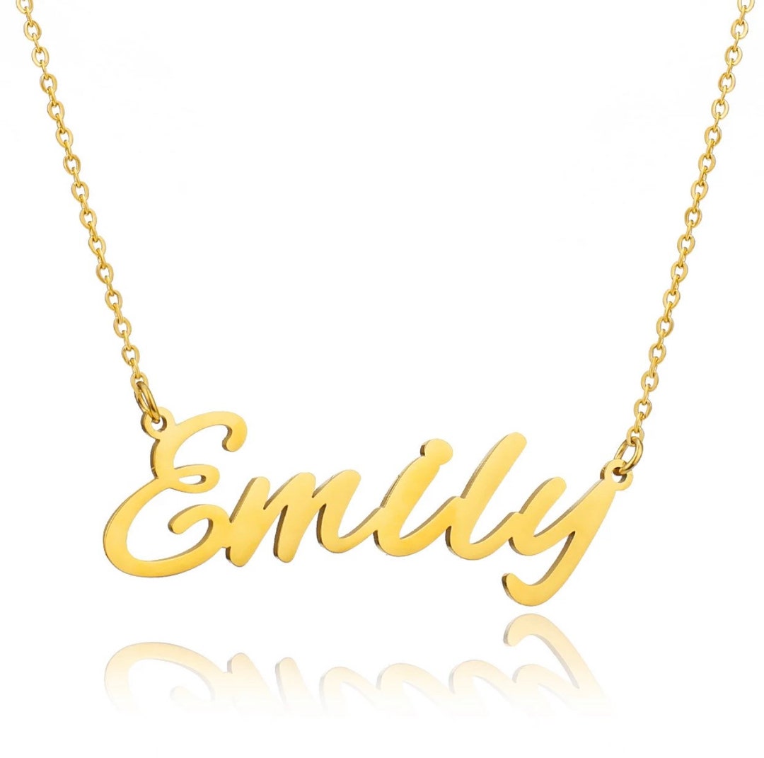 Emily Stainless Steel Necklace in Gold - Etsy