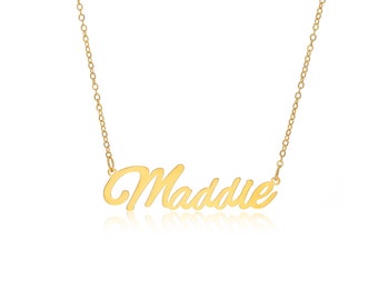 Madison Name Necklace Stainless Steel in Colour Gold - Etsy UK