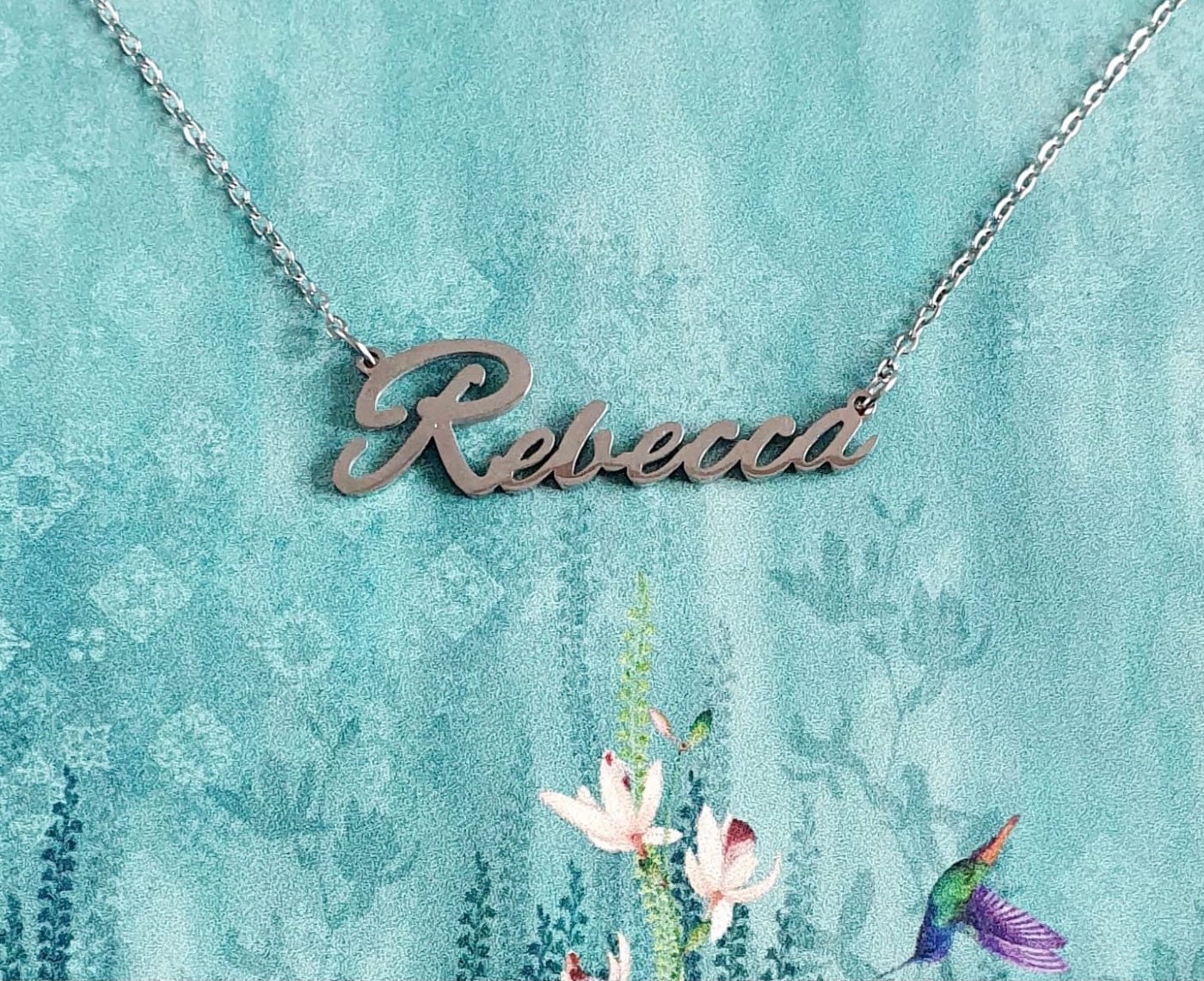 Rebecca Name Necklace Stainless Steel in Colour Silver - Etsy UK