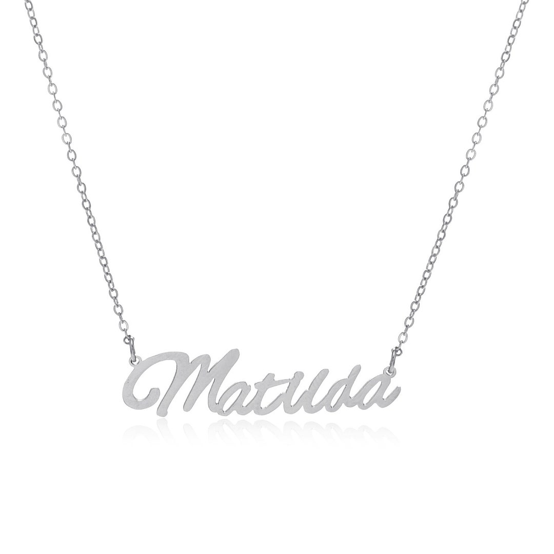 Matilda Name Necklace Stainless Steel in Colour Silver - Etsy Hong Kong