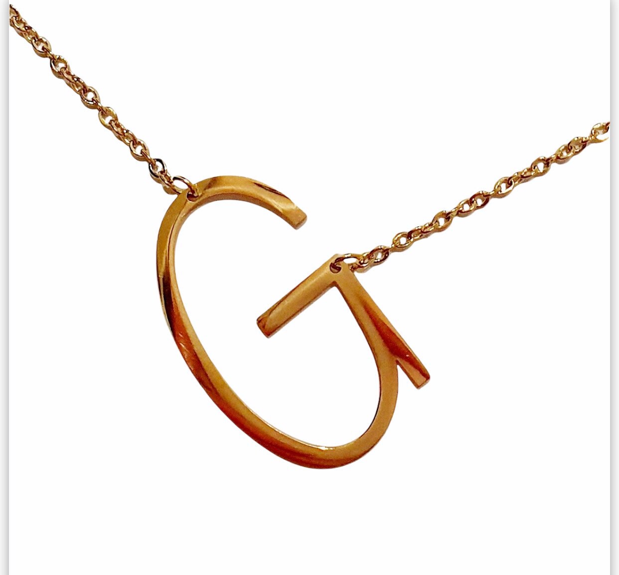 Slanted G Initial Necklace as Seen on TV - Etsy