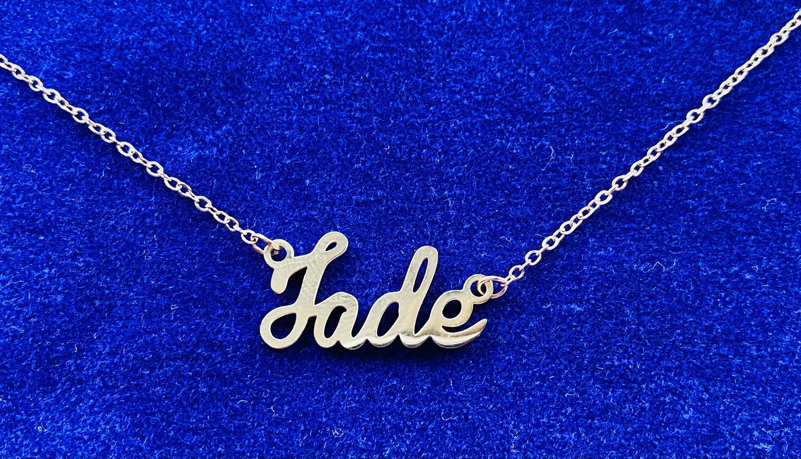 Jade name necklace stainless steel in colour gold | Etsy