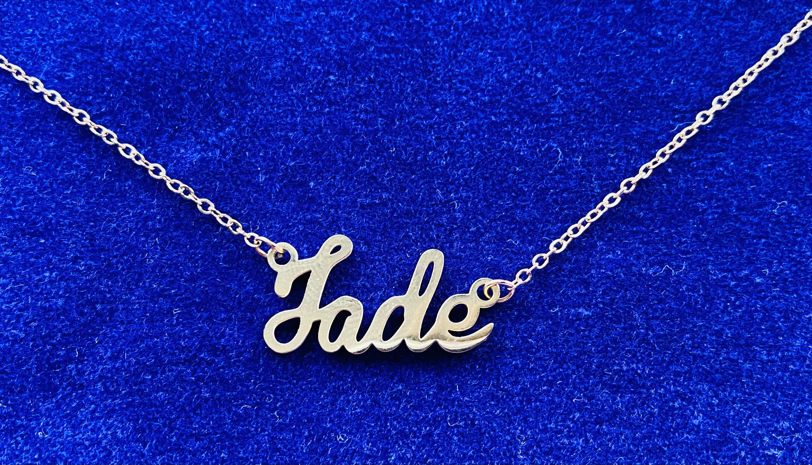 Jade name necklace stainless steel in colour gold | Etsy