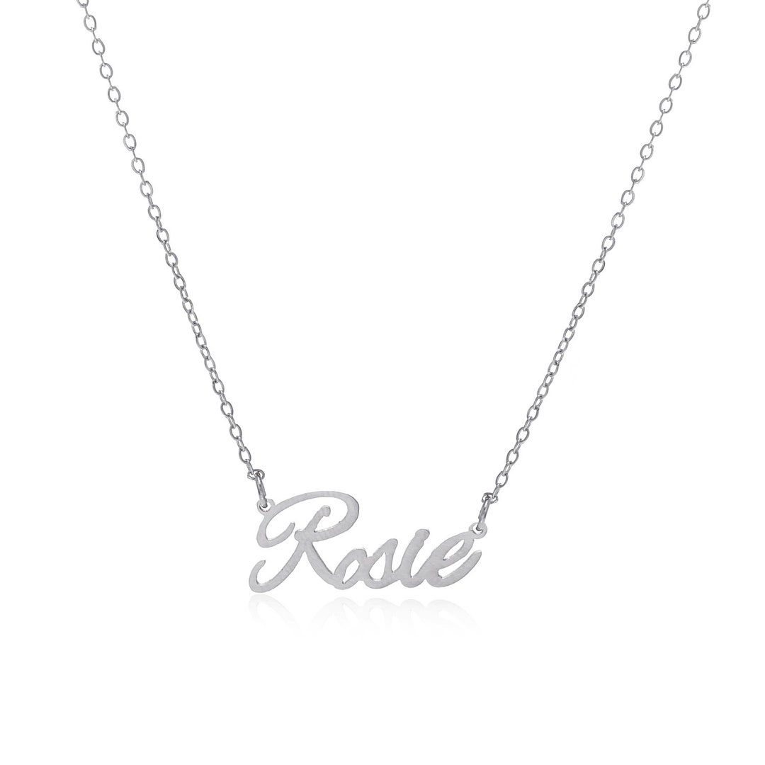 Rosie Name Necklace Stainless Steel in Colour Silver - Etsy