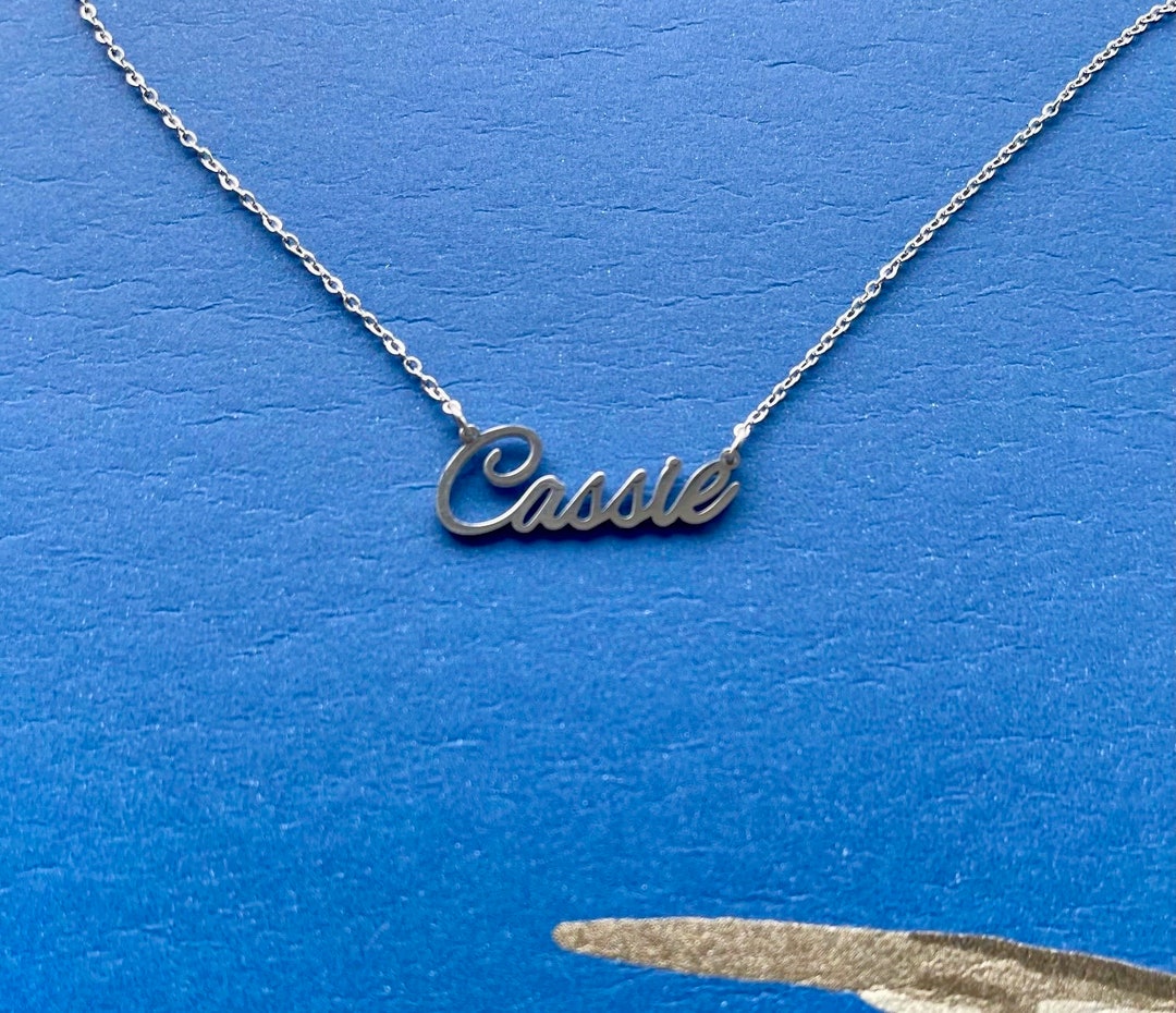 Cassie Name Necklace Stainless Steel in Colour Silver - Etsy