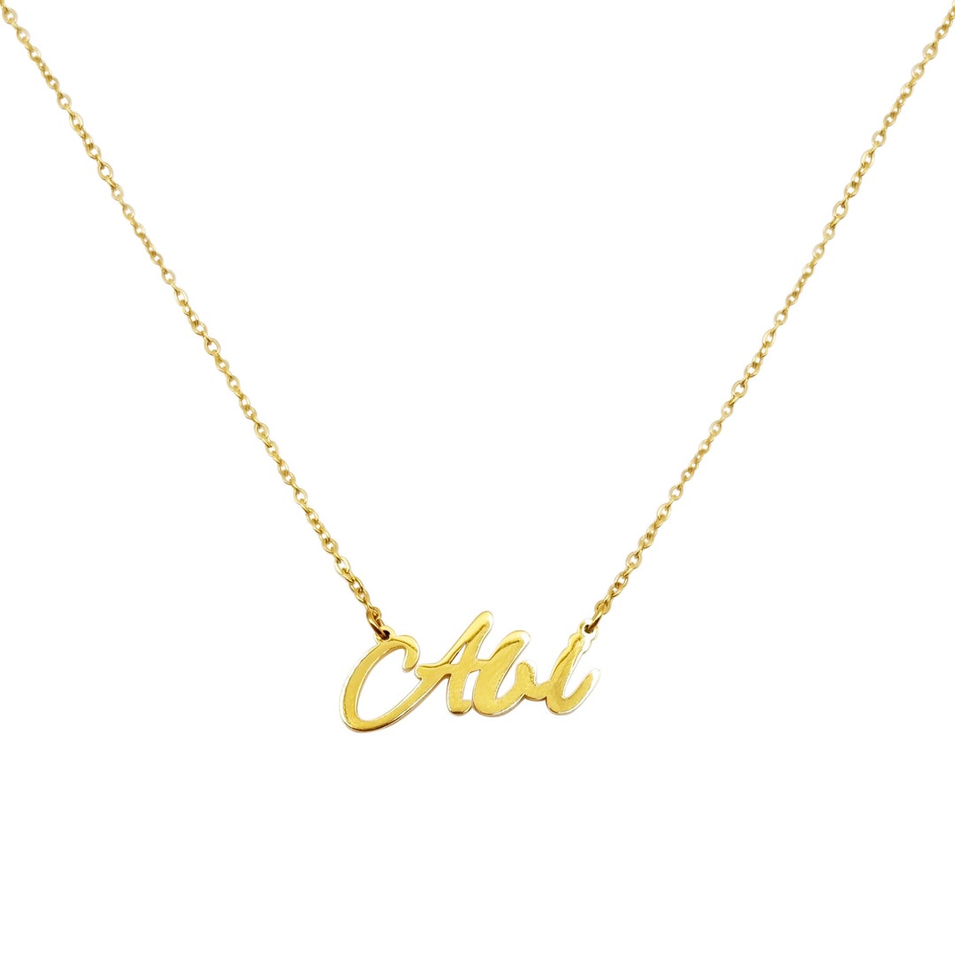 Abi Name Necklace Stainless Steel in Colour Gold - Etsy UK