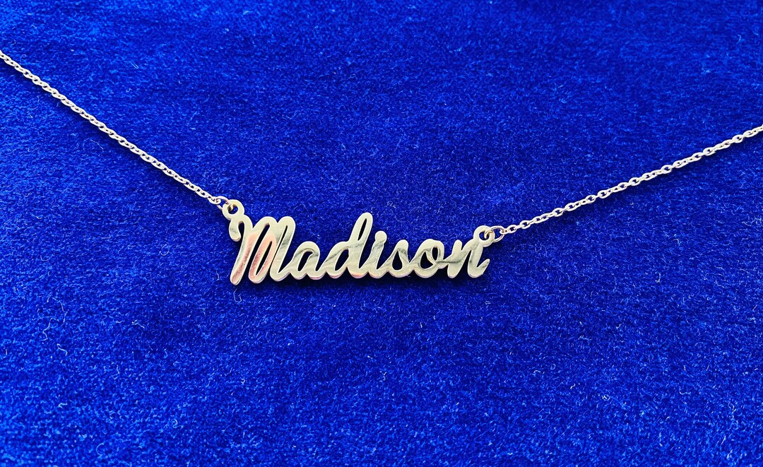 Madison Name Necklace Stainless Steel in Colour Gold - Etsy UK