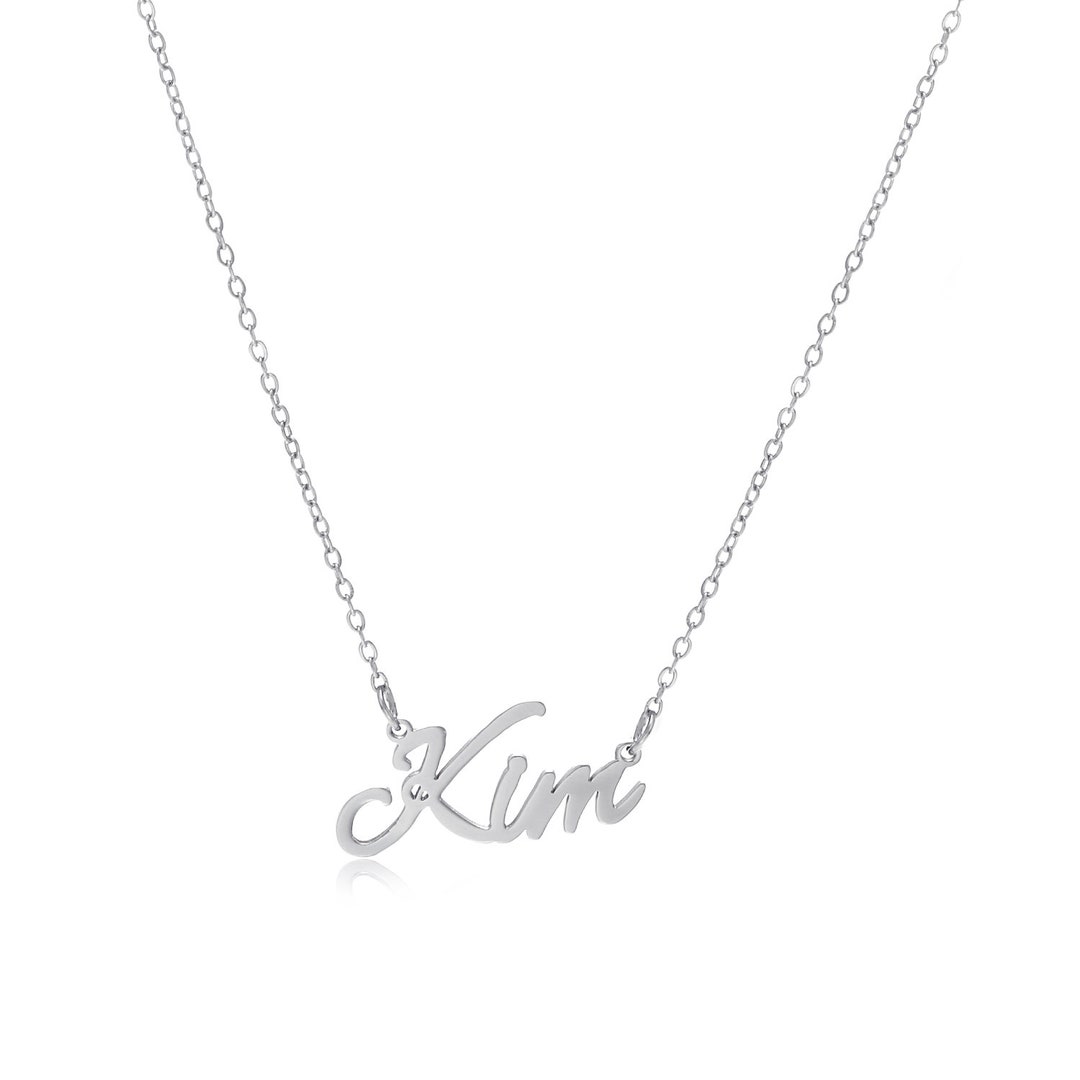 Kim Name Necklace Stainless Steel in Colour Silver - Etsy