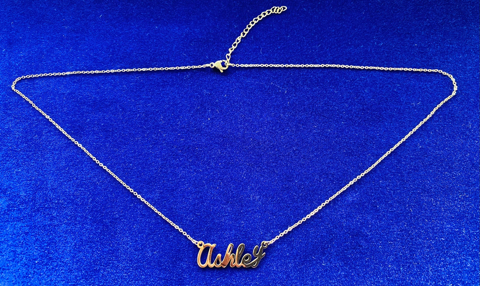 Ashley name necklace stainless steel in colour gold | Etsy