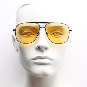 Y2K Vintage Square Aviator Sunglasses. Brown Chrome Metal Frame 70s ...