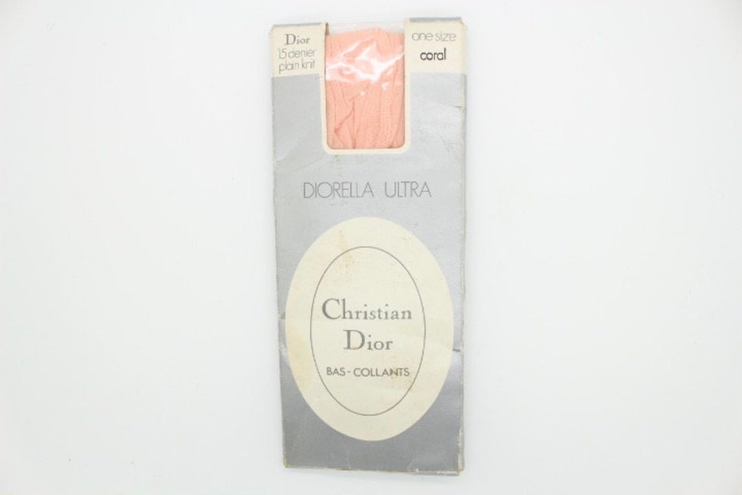Christian Dior 'diorella Ultra' 80s Vintage Powder Pink Knit Tights in Original Packaging. 15 ...