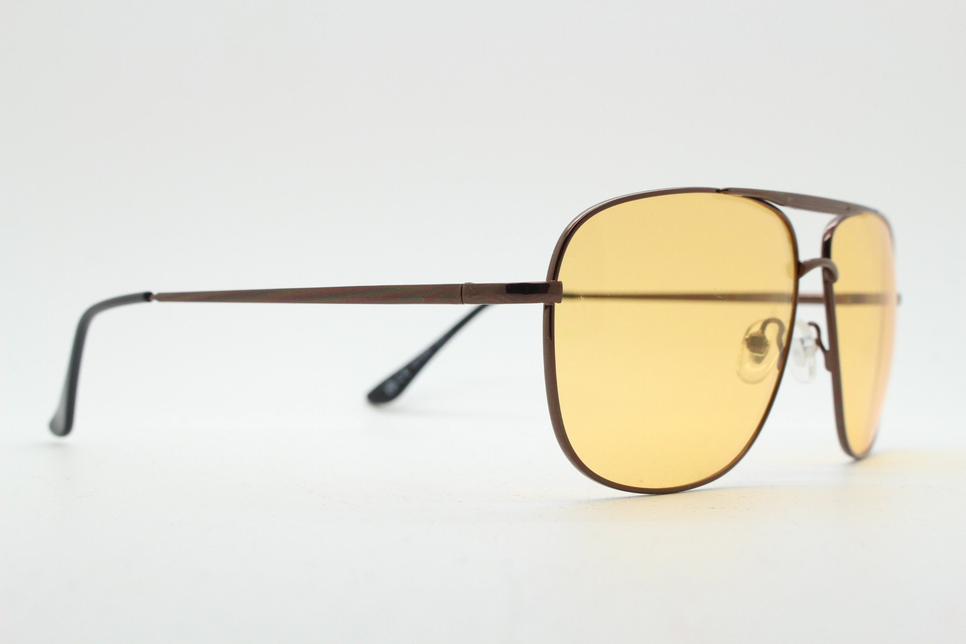 Y2K Vintage Square Aviator Sunglasses. Brown Chrome Metal - Etsy