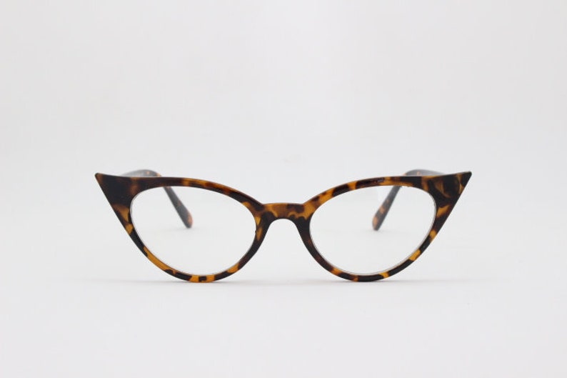 Pointed Vintage Cat Eye Glasses. Tortoise Pointed Optical Frames. Y2K ...